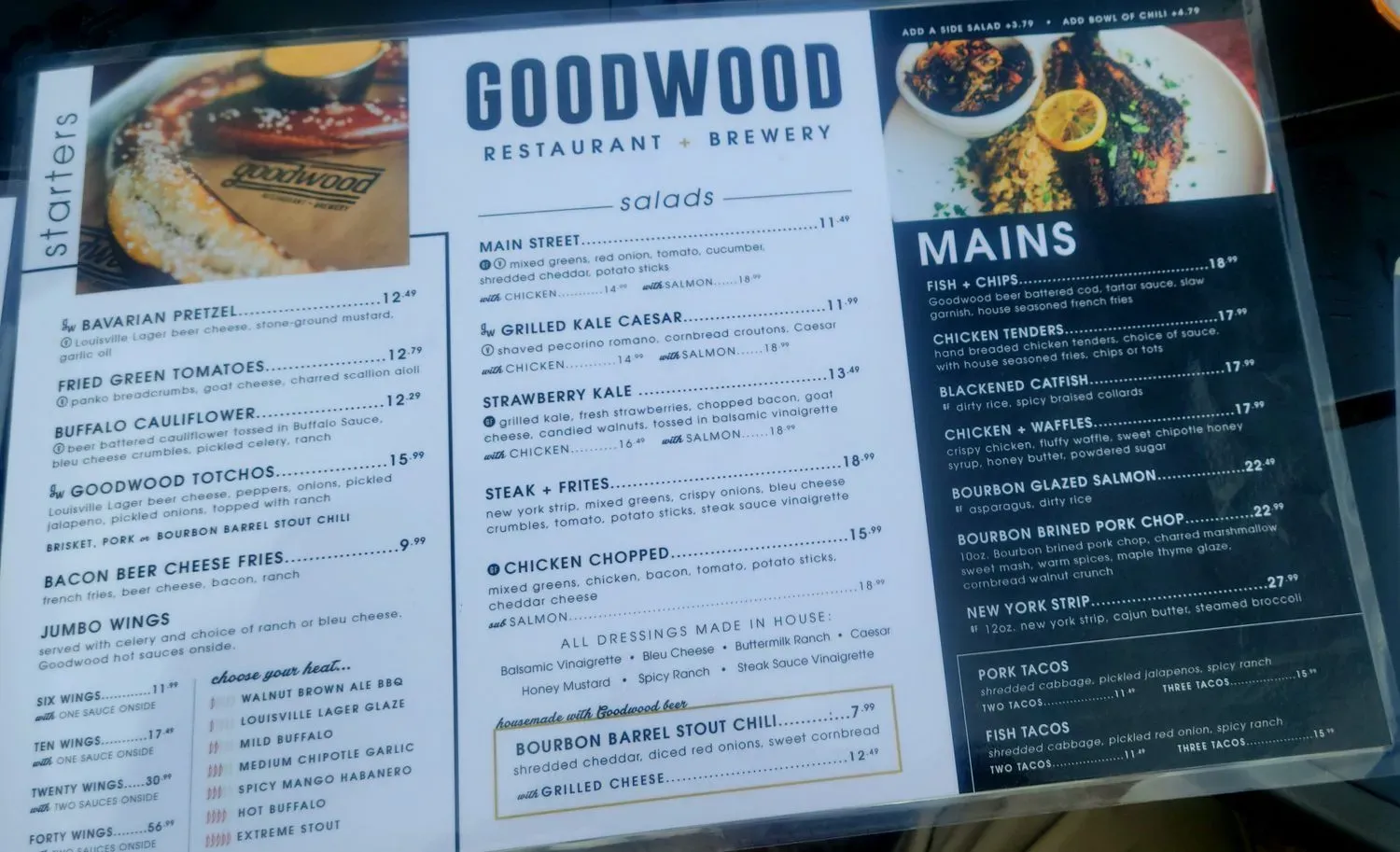 Goodwood Brewing & Spirits Menu - Updated October 2025