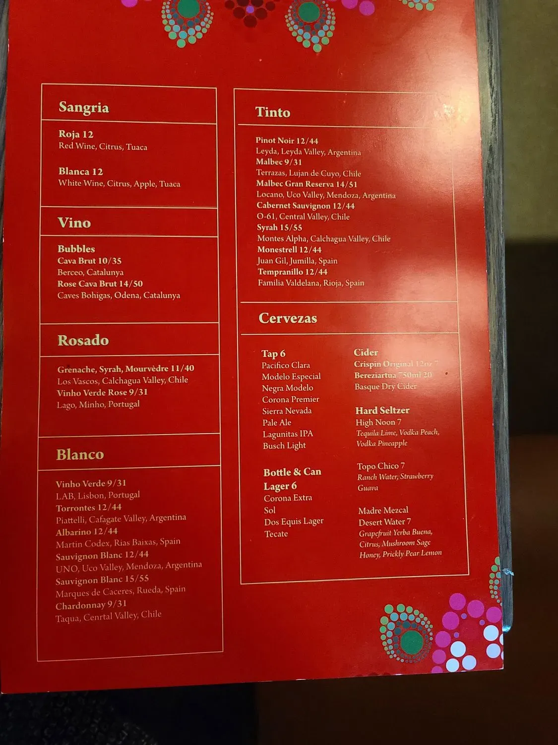 Dahlia Kitchen + Bar Menu - Updated November 2025