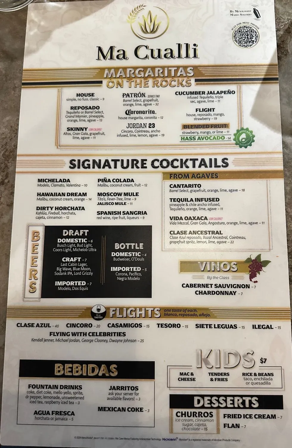 Ma Cualli Menu - Updated November 2025