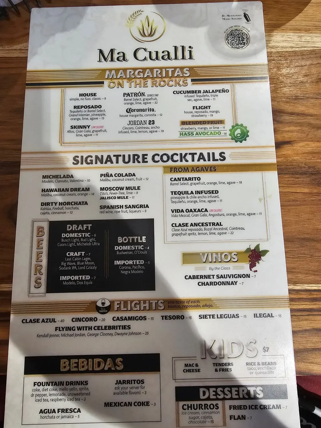 Ma Cualli Menu - Updated November 2025