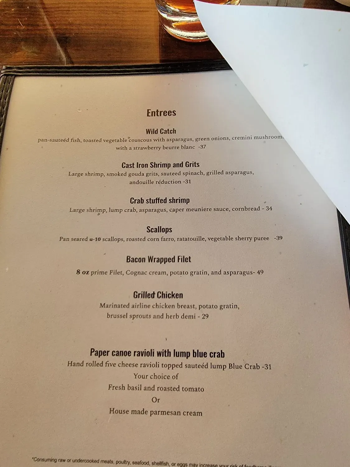 The Paper Canoe Menu - Updated October 2025
