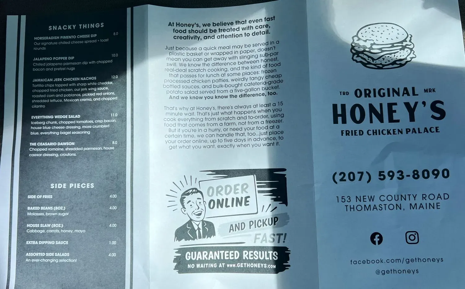 Honey's Fried Chicken Palace Menu - Updated November 2025