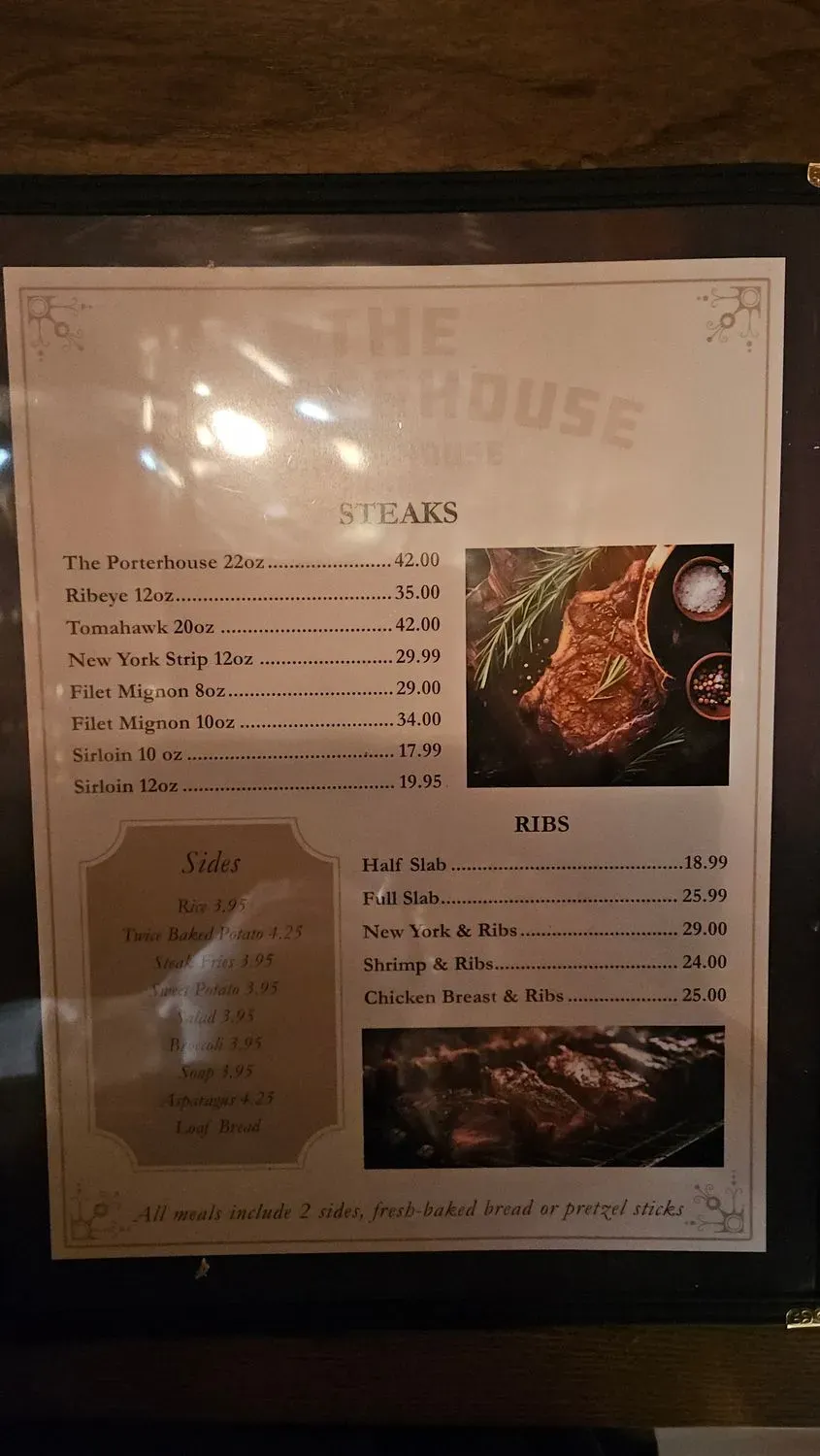 The Porterhouse Steakhouse Menu - Updated November 2025