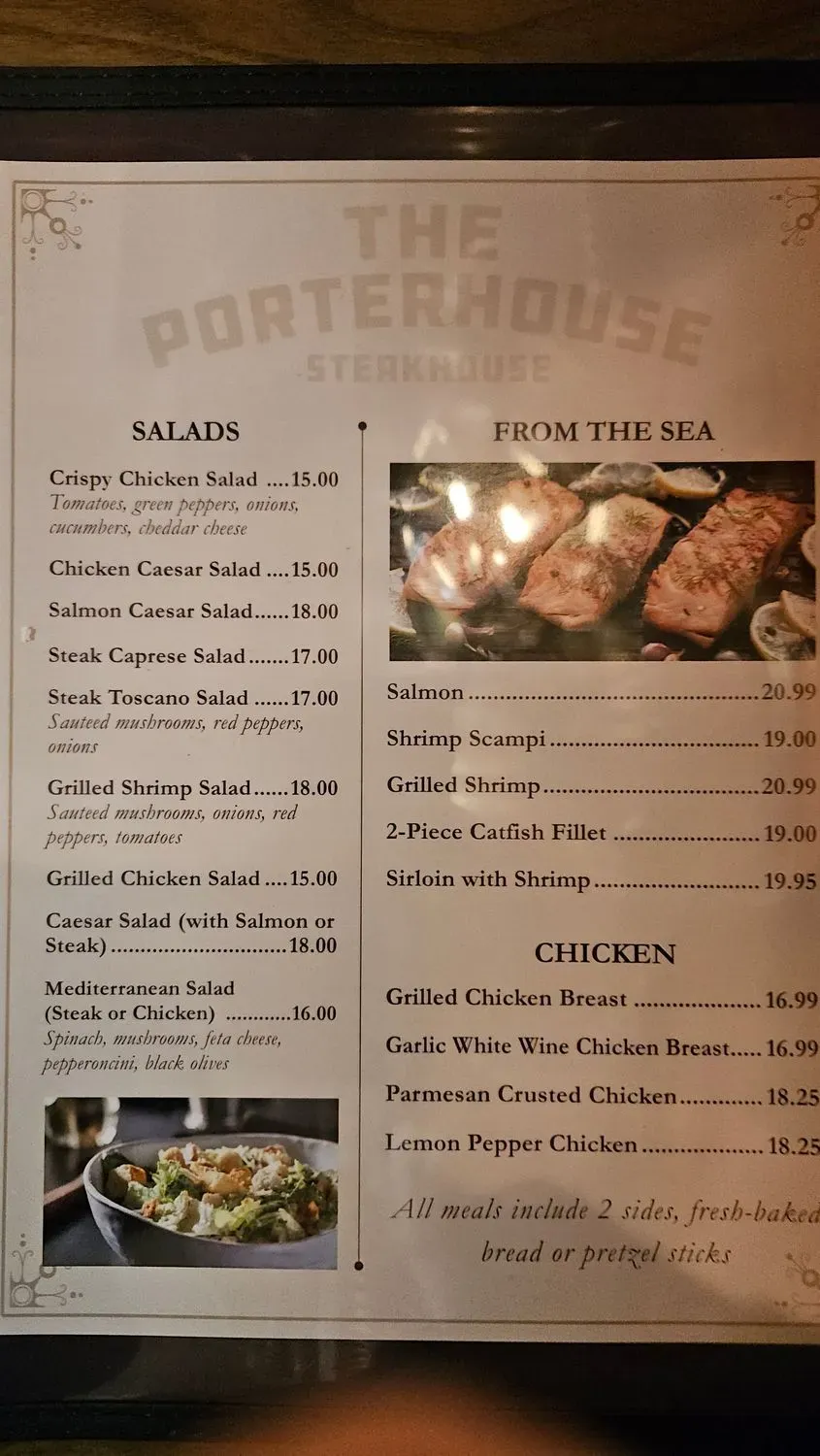 The Porterhouse Steakhouse Menu - Updated October 2025