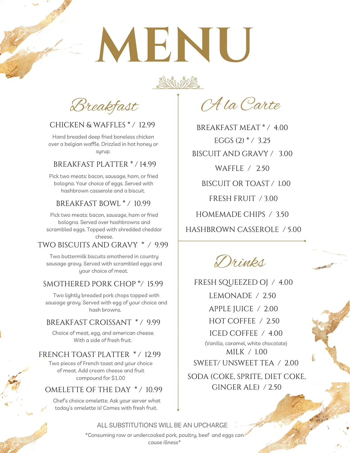 The Crooked Road & Co Menu - Updated November 2025