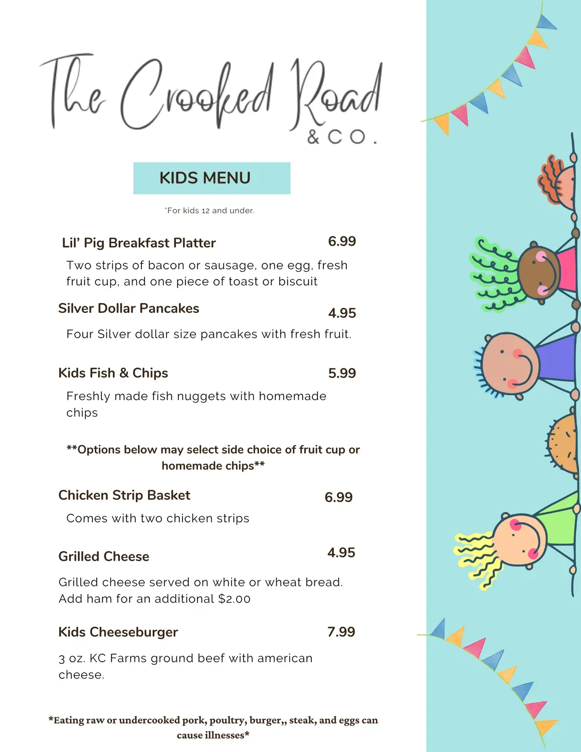 The Crooked Road & Co Menu - Updated November 2025