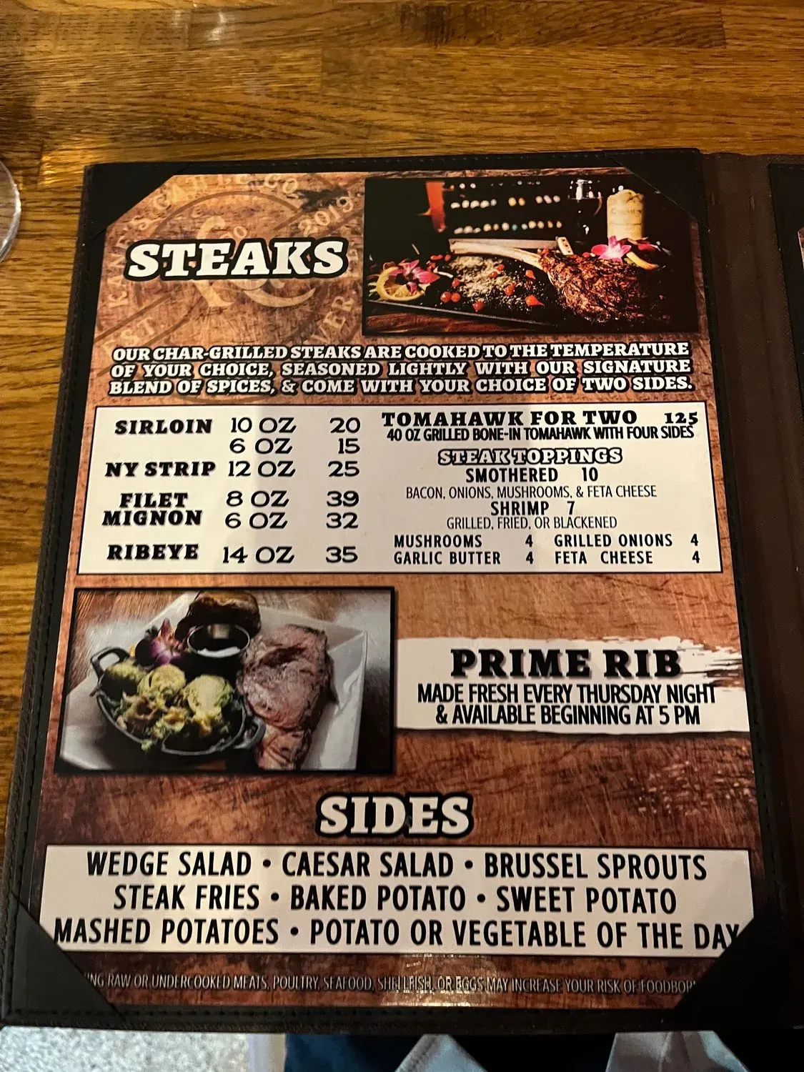 Kane's Cattle Co. Menu - Updated October 2025
