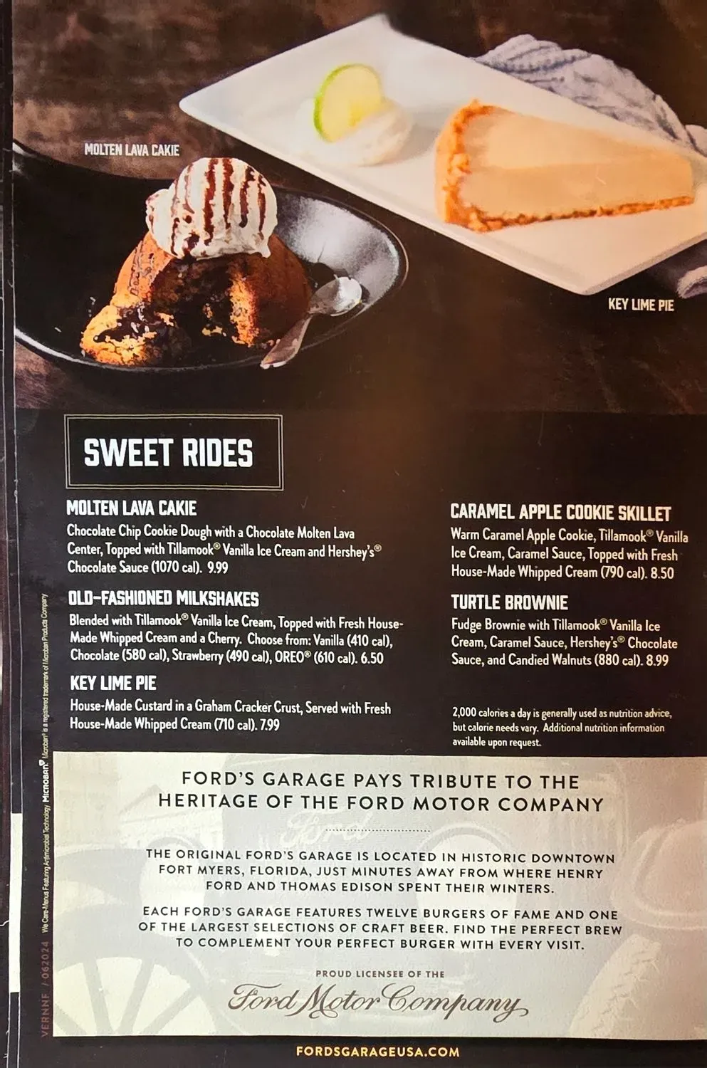Ford's Garage Liberty Menu - Updated October 2025