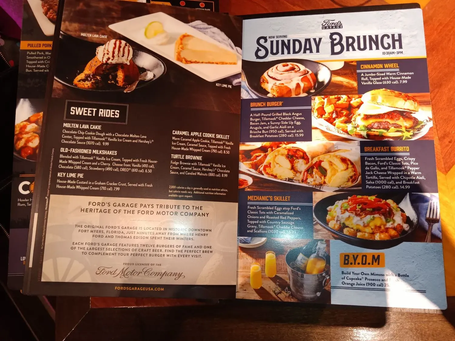 Ford's Garage Liberty Menu - Updated October 2025