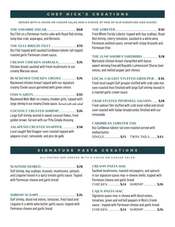 Emerald Waterfront Bar and Grill Menu - Updated October 2025
