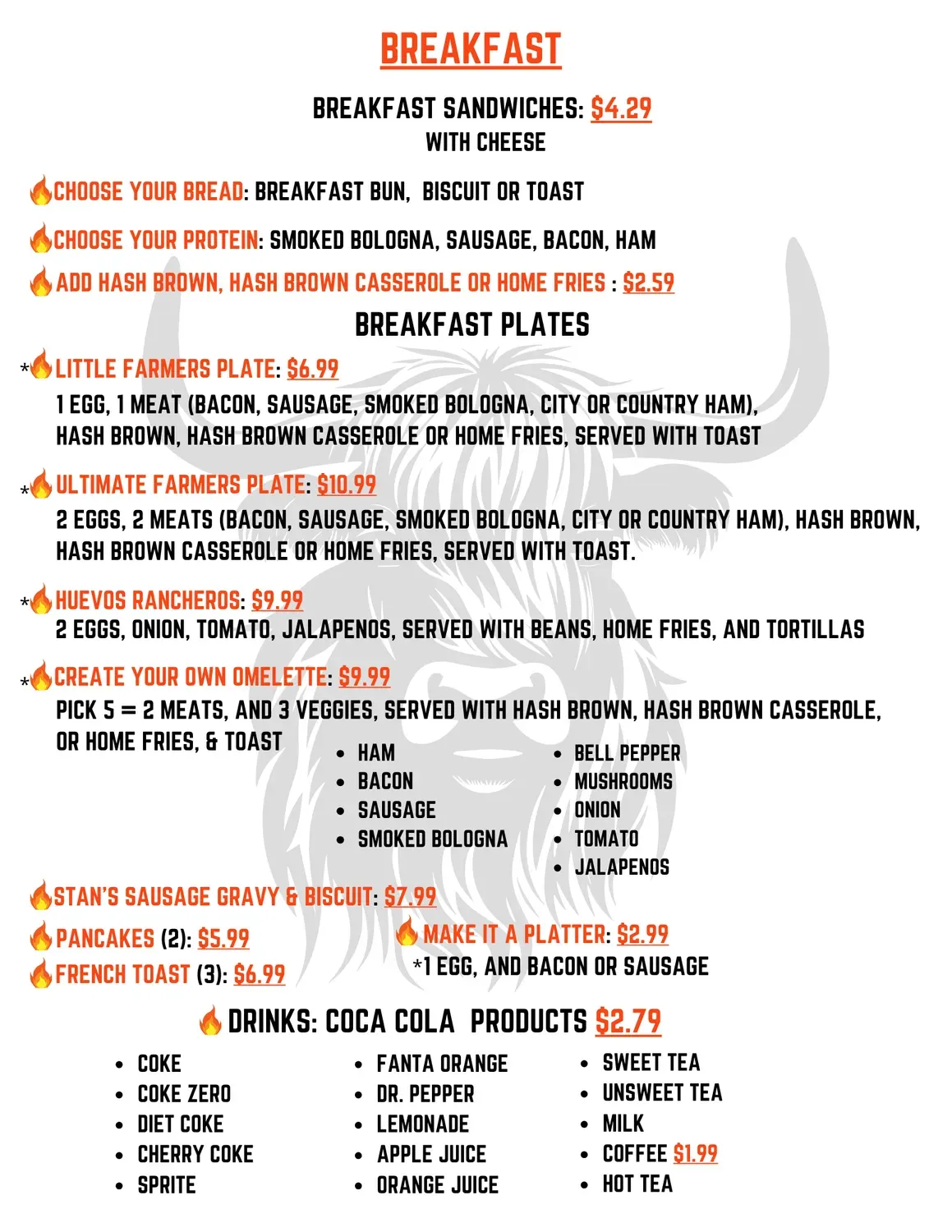 Embers Grill Menu - Updated November 2025